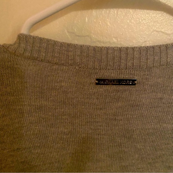 MICHAEL Michael Kors | Sweaters | Mk Grey Open Cardigan Sweater With ...